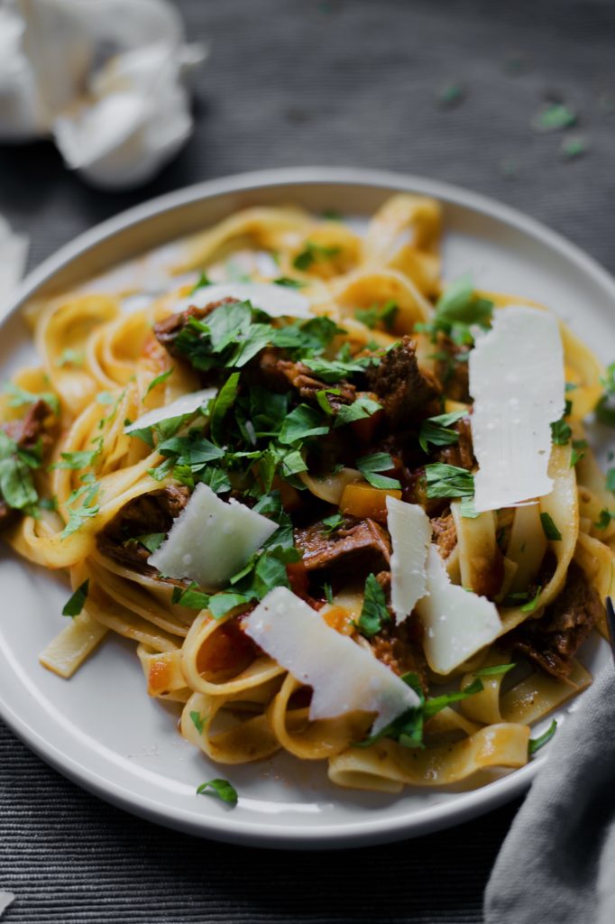 Slow braised beef cheeks ragu - Polka Foodie